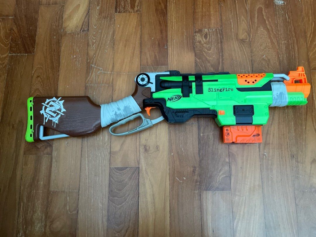 NERF SLINGFIRE ZOMBIESTRIKE BLASTER TOY, Hobbies & Toys, Toys & Games ...