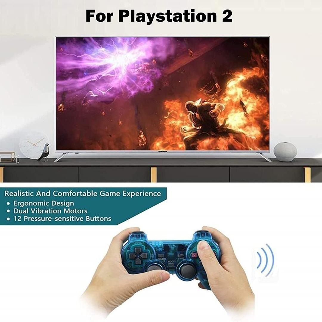 New Arrival! Wireless Controller for PS2,Built-in Dual Vibration 2.4G ...