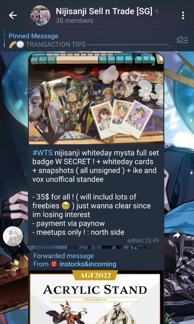 Nijisanji Trade and Sell Telegram GROUP CHAT, Hobbies & Toys, Memorabilia & Collectibles, J-pop ...