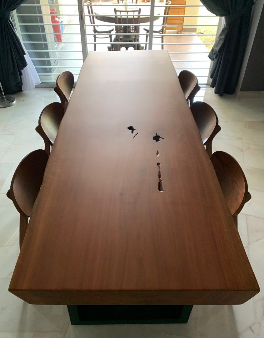 Nyatoh Slab Table, Furniture & Home Living, Furniture, Tables & Sets on ...