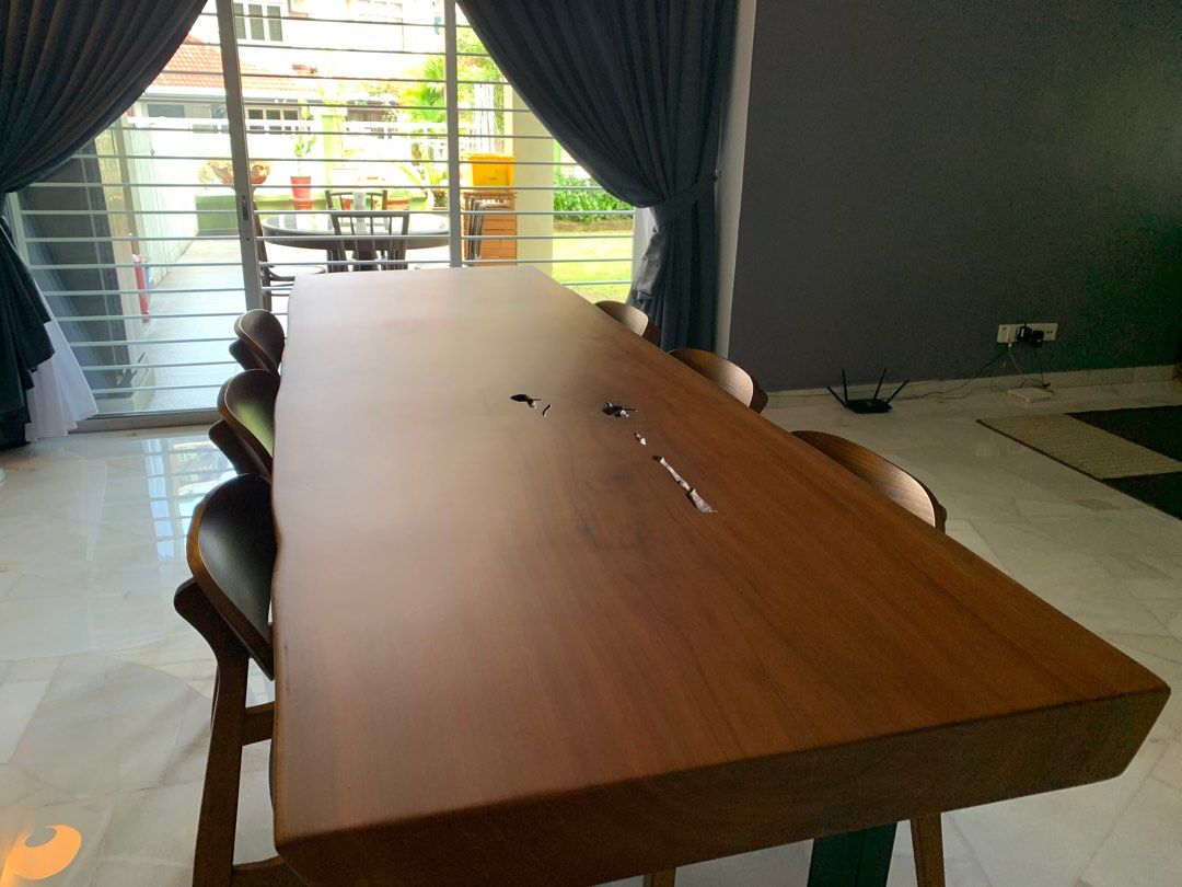 Nyatoh Slab Table, Furniture & Home Living, Furniture, Tables & Sets on ...