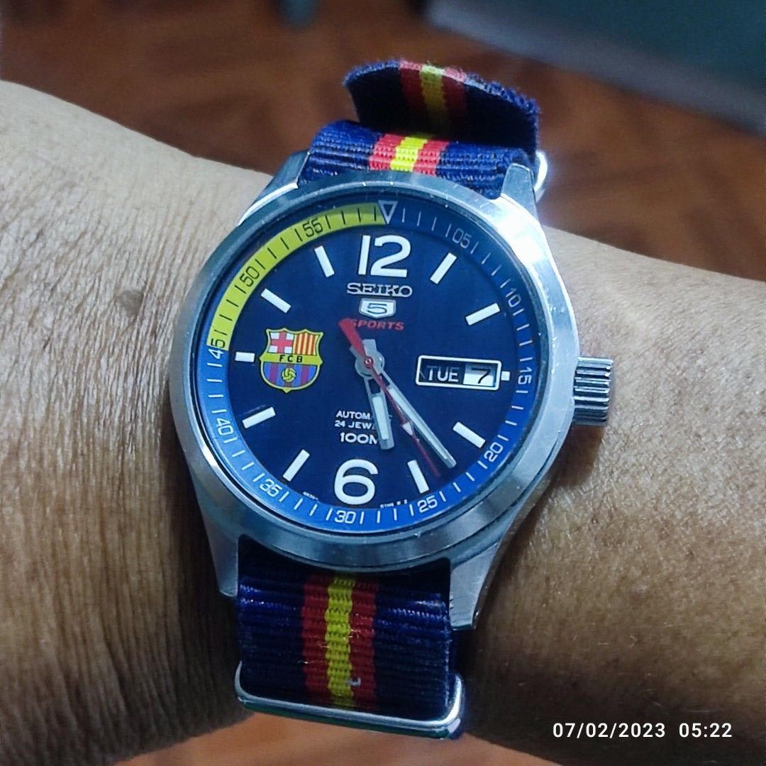 Original Seiko 5 FC Barcelona, Men's Fashion, Watches & Accessories ...