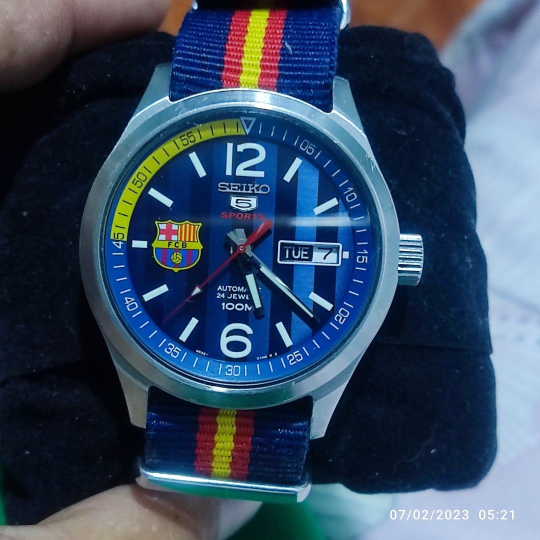 Original Seiko 5 FC Barcelona, Men's Fashion, Watches & Accessories ...