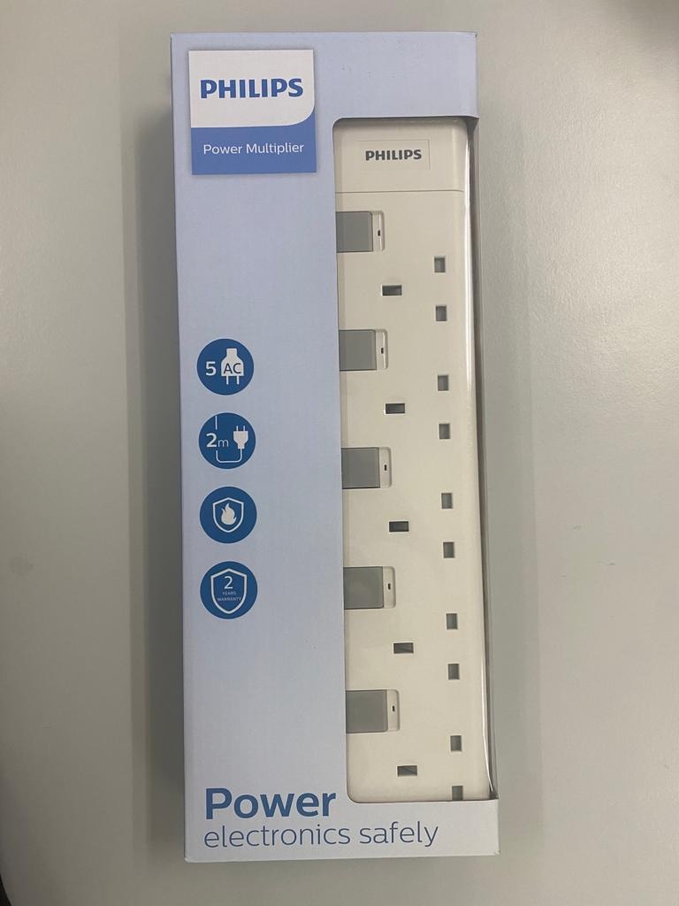 Philips 5 sockets extension plug extension sockets CHP3150, TV & Home ...
