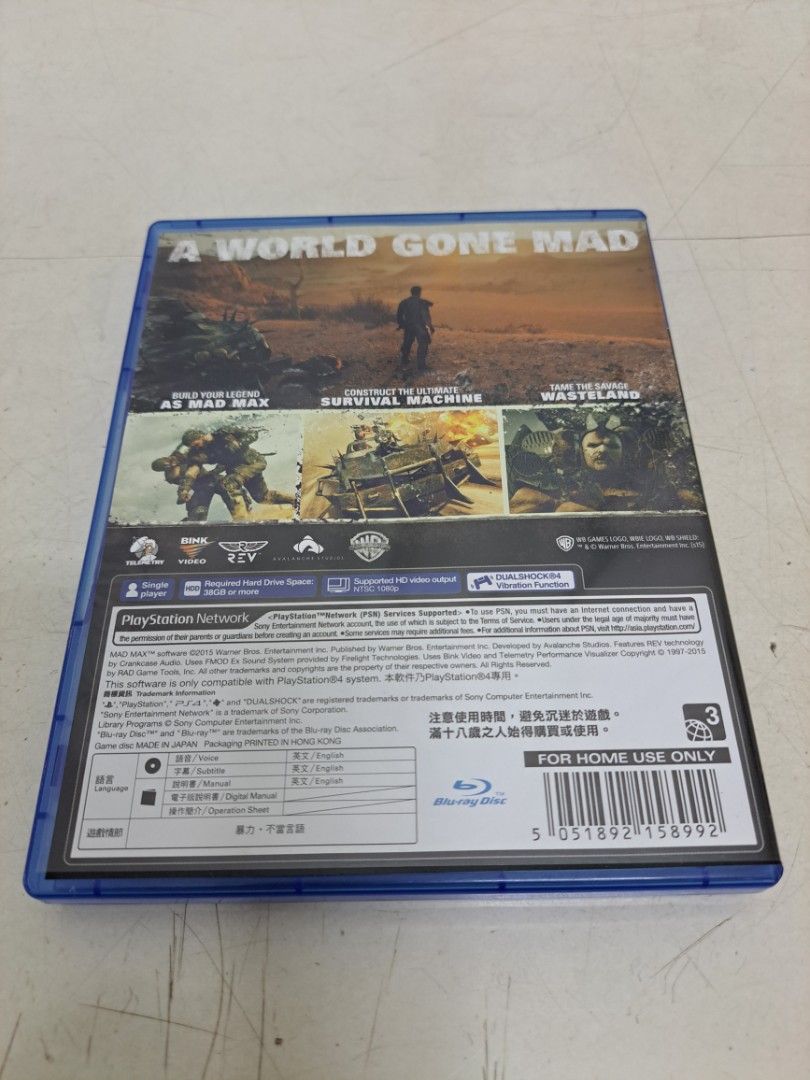 PS4 *Used* Mad Max (DLC Included) R3, Video Gaming, Video Games ...