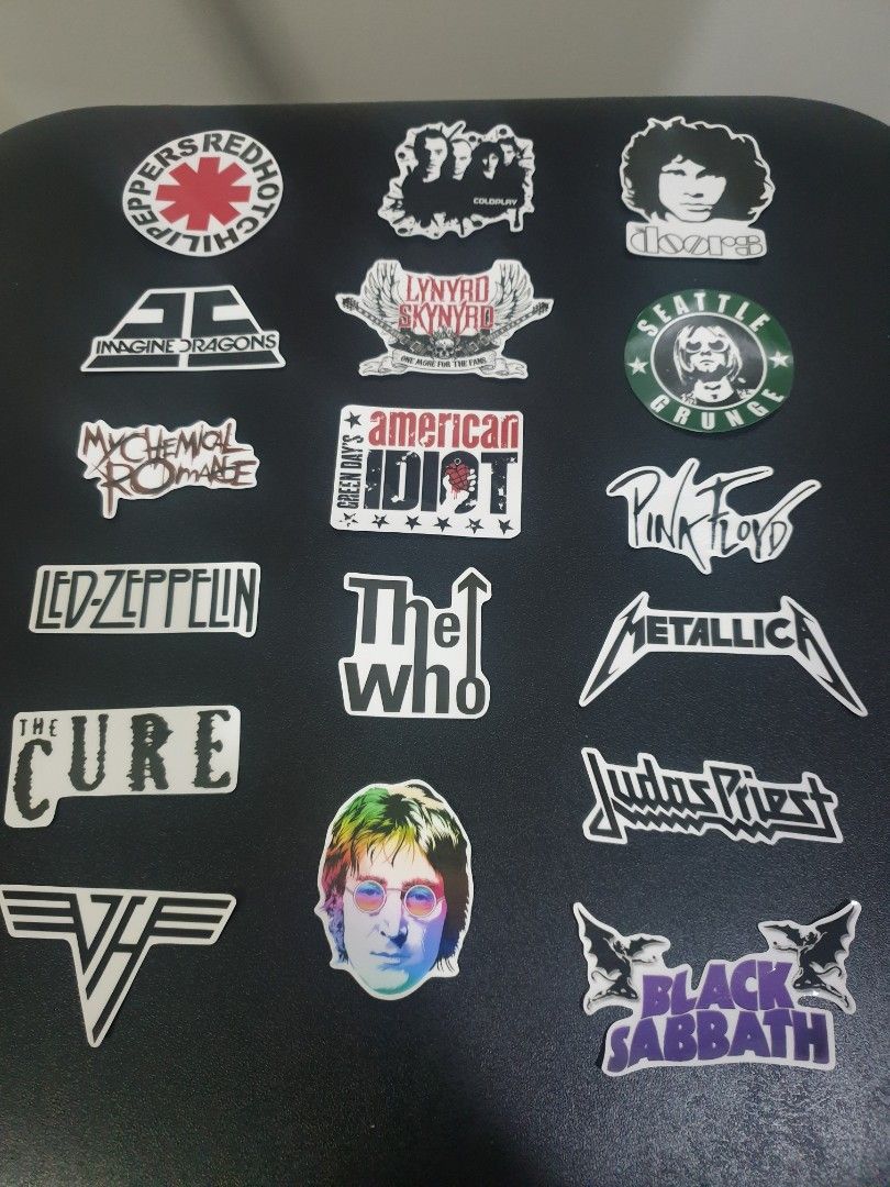Rock metal bands stickers decals the cure van halen black sabbath john ...