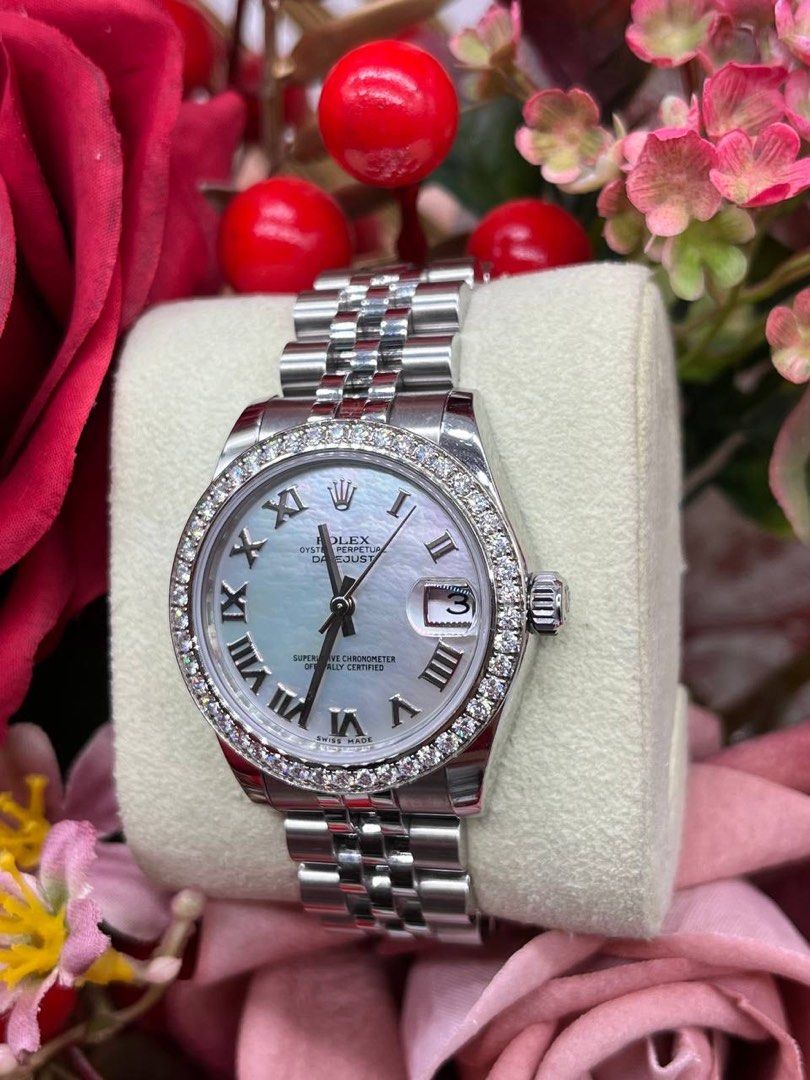 ROLEX DATEJUST REF 178384 31MM MOHTER OF PEARL DIAL DIAMOND AUTOMATIC ...