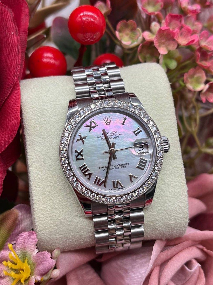 ROLEX DATEJUST REF 178384 31MM MOHTER OF PEARL DIAL DIAMOND AUTOMATIC ...