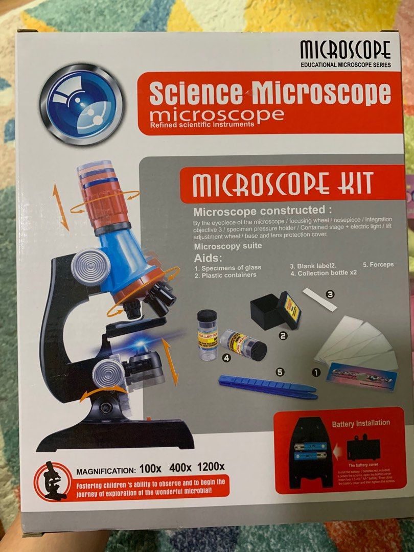 Science Microscope (For Kids) UP$29 - Magnification 100x, 400x, 1200x ...