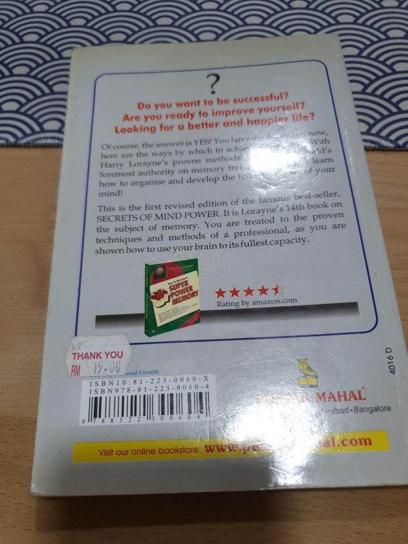 Secrets of mind power by Harry Lorayne book, Hobbies & Toys, Books ...