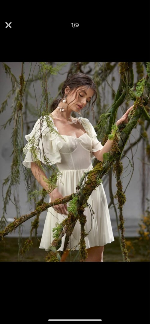 Shein cream white bustier dress, Women's Fashion, Dresses & Sets ...