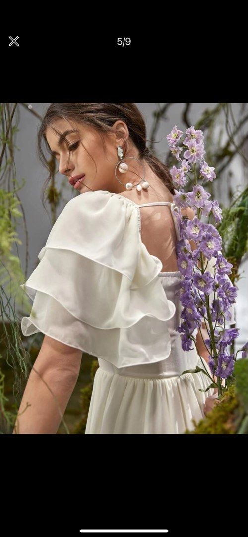 Shein cream white bustier dress, Women's Fashion, Dresses & Sets ...