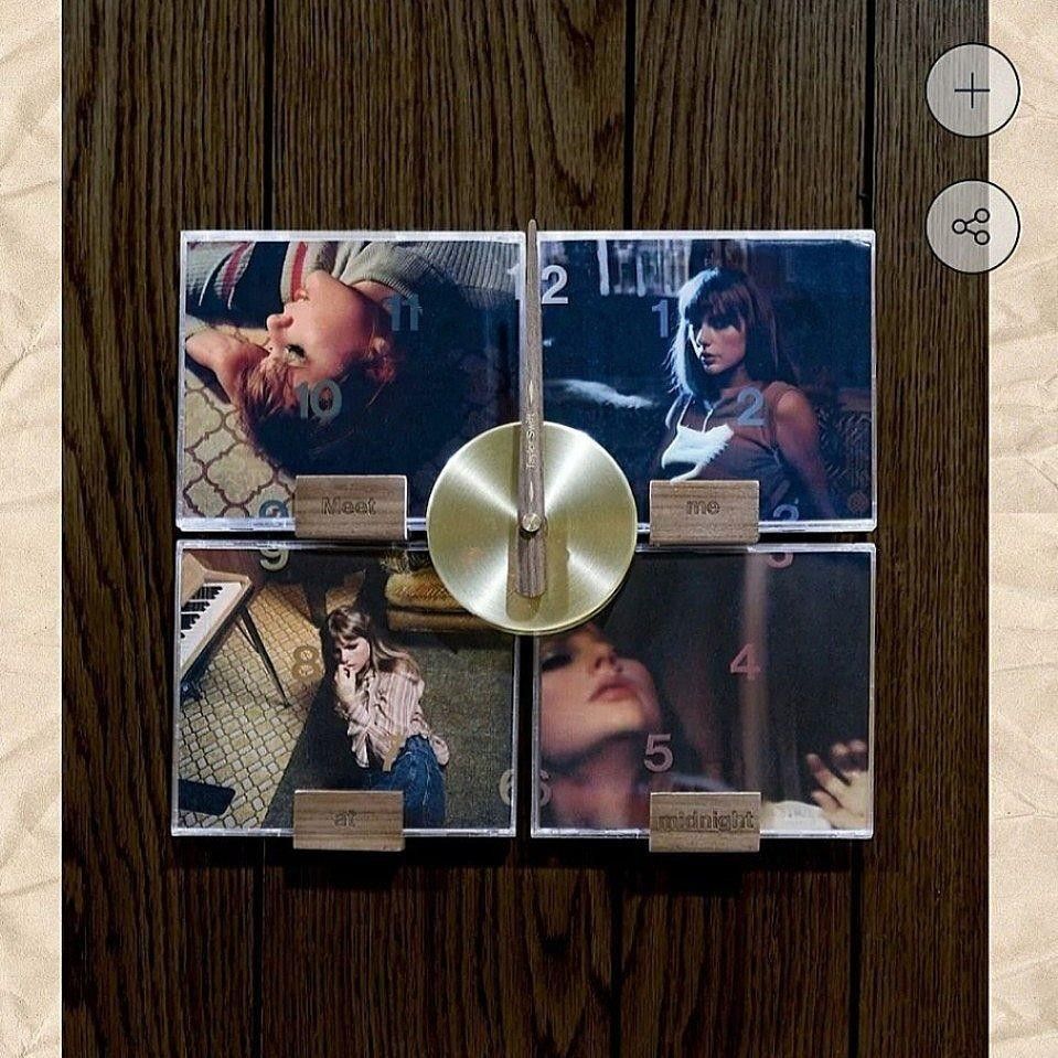 [SIGNED + CLOCK] Taylor Swift Midnights Clock with Full Set Signed CDs ...