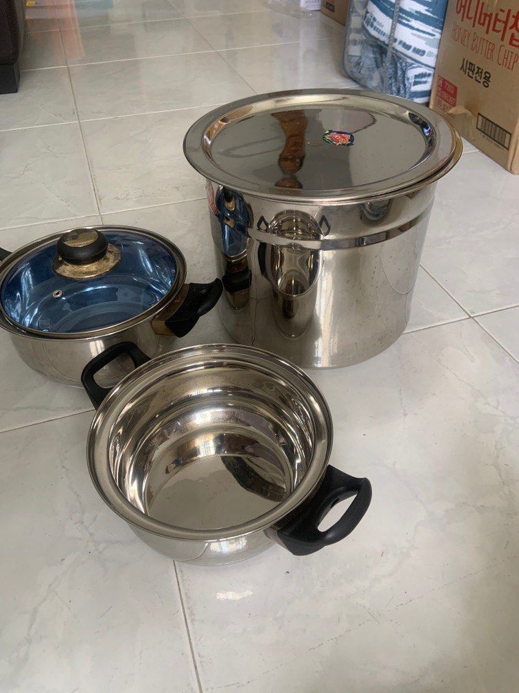 Stainless steel big vessel, cooking / storage pots, Furniture & Home ...