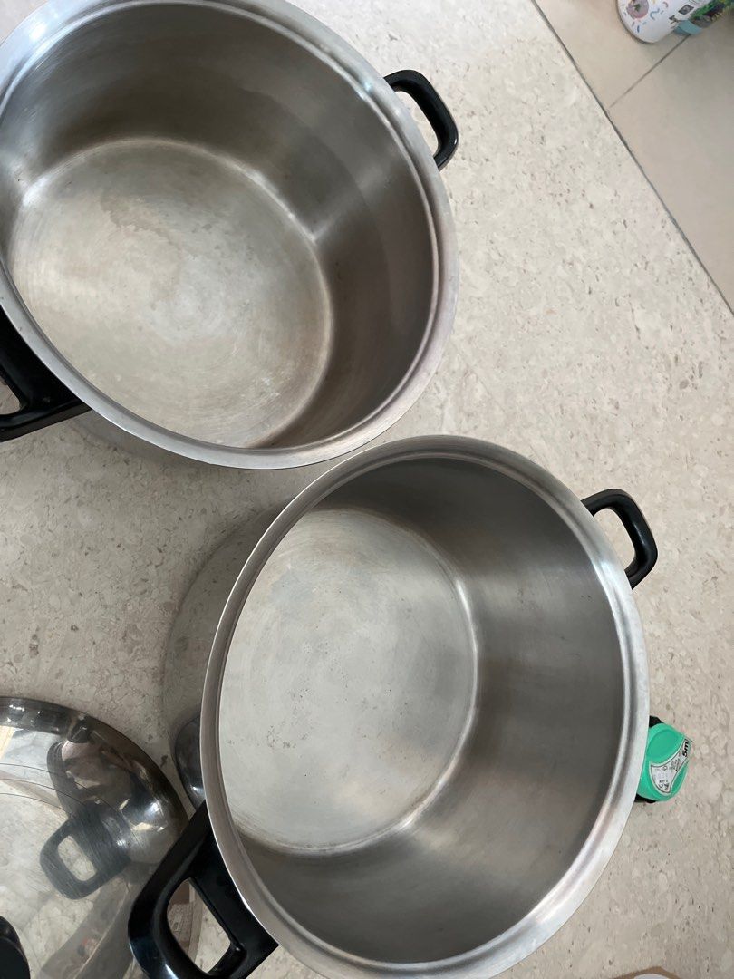 Stainless Steel Pot 26 and 28 cm diameter, Furniture & Home Living ...