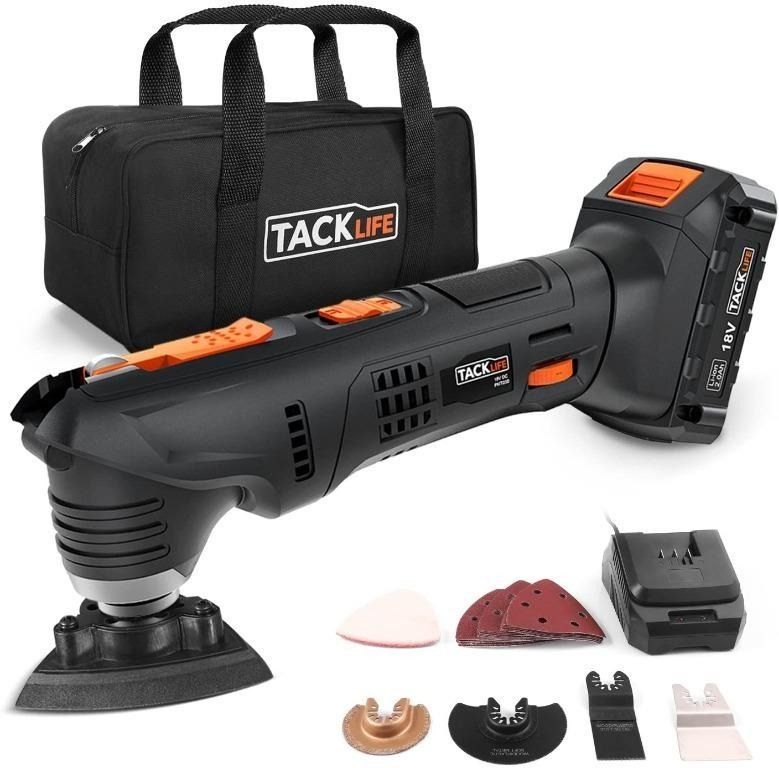 TACKLIFE Wireless Multi-Function Tool pmt03b 18 V, 2.0Ah Lithium-Ion ...
