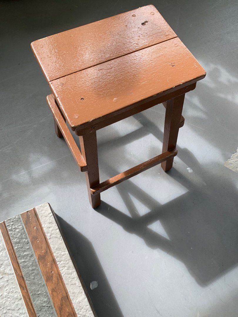 Teak wood stool, side coffee table/chair, Furniture & Home Living ...