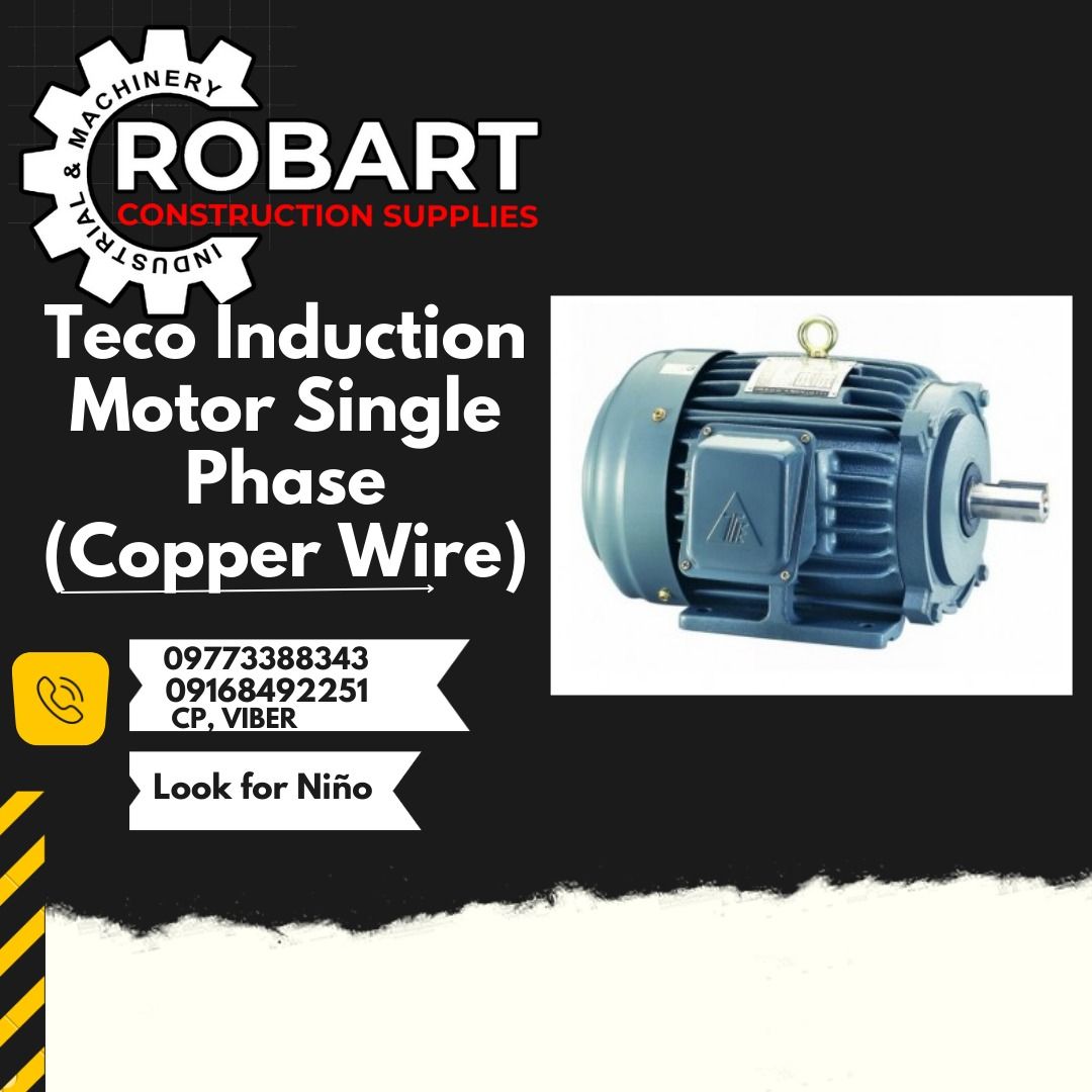Teco Induction Motor Single Phase (Copper Wire), Commercial & Industrial, Construction Tools ...