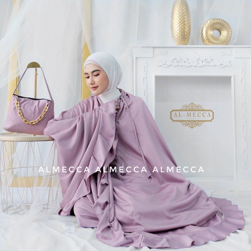 Telekung premium almecca set bag, Women's Fashion, Muslimah Fashion ...