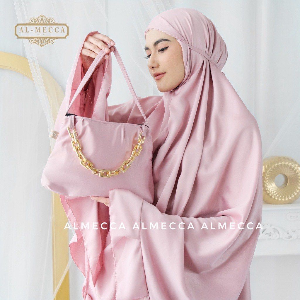 Telekung premium almecca set bag, Women's Fashion, Muslimah Fashion ...