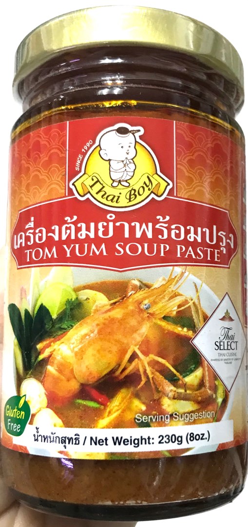 Thai Boy Tom Yum Soup Paste 230g Gluten Free, Food & Drinks, Spice ...