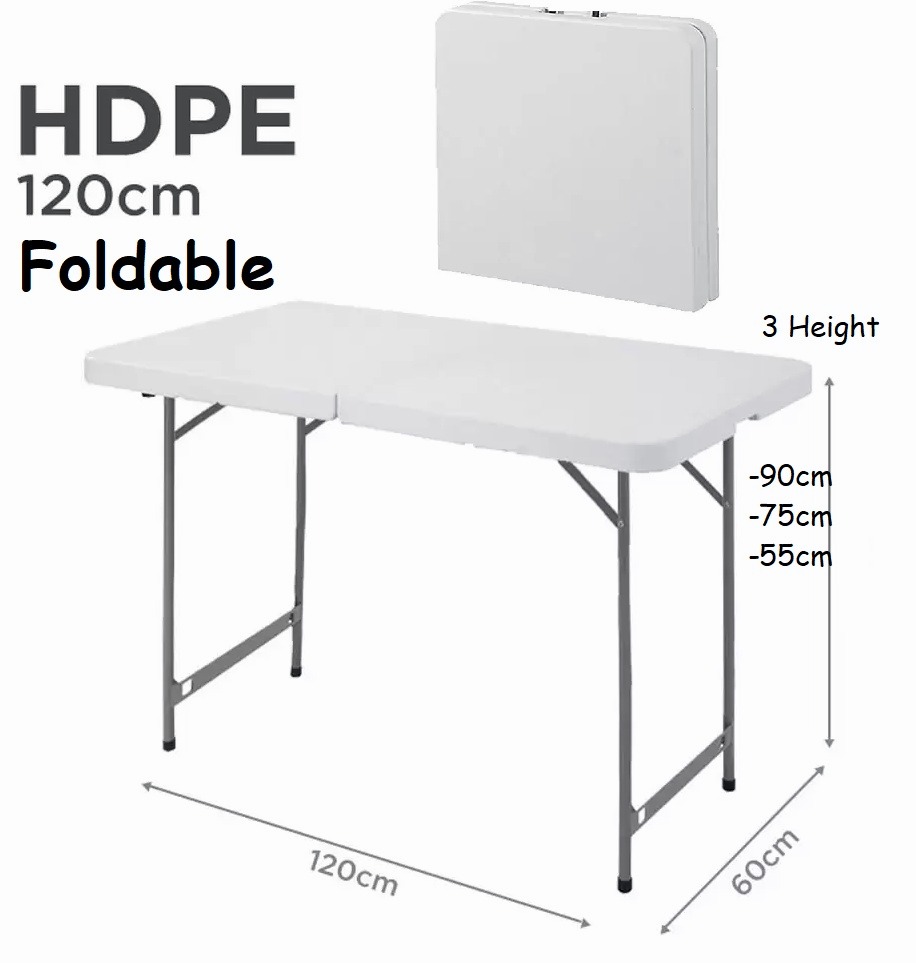 The Furniture Store HDPE Folding table 3 Height adjustable Foldable ...