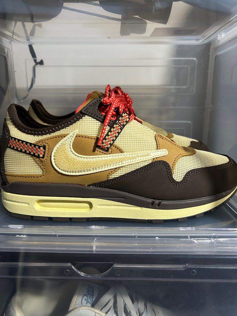 Travis Scott AIR MAX 1 'BAROQUE BROWN', Men's Fashion, Footwear ...