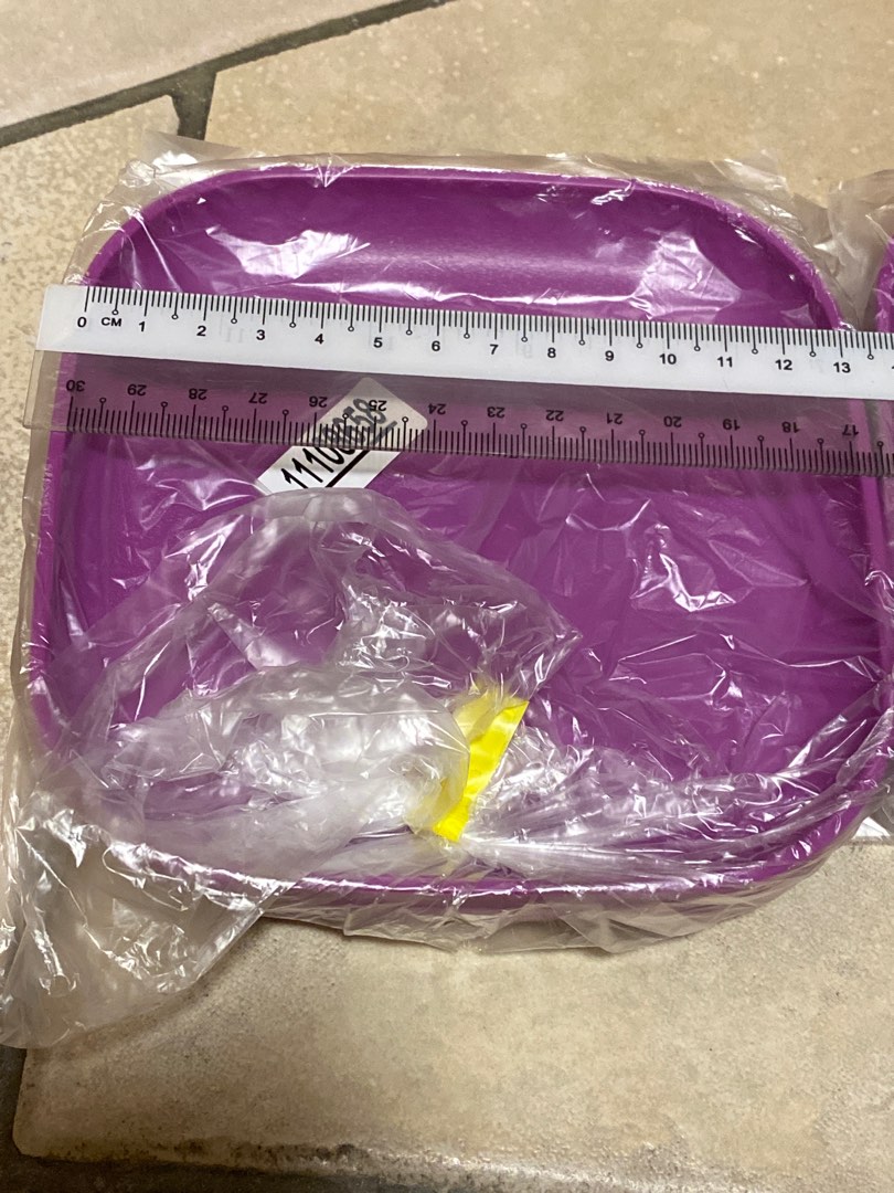 Tupperware small serving plates - purple colour x 4 pcs, Furniture ...