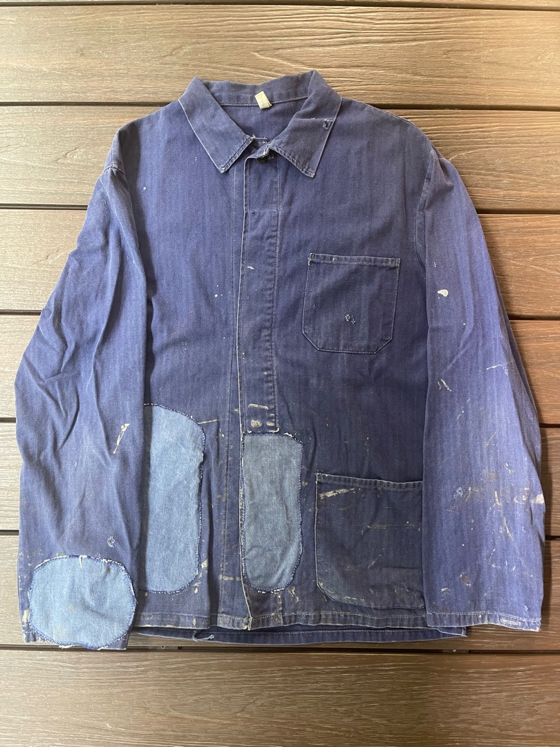 Vintage 1950s/60s Dutch HBT Chore Jacket, Men's Fashion, Coats, Jackets and Outerwear on Carousell