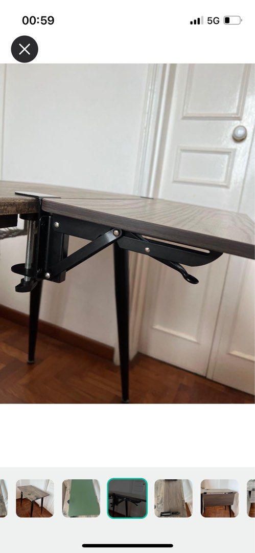 Wooden Table with Cable Management and extension side table, Furniture ...