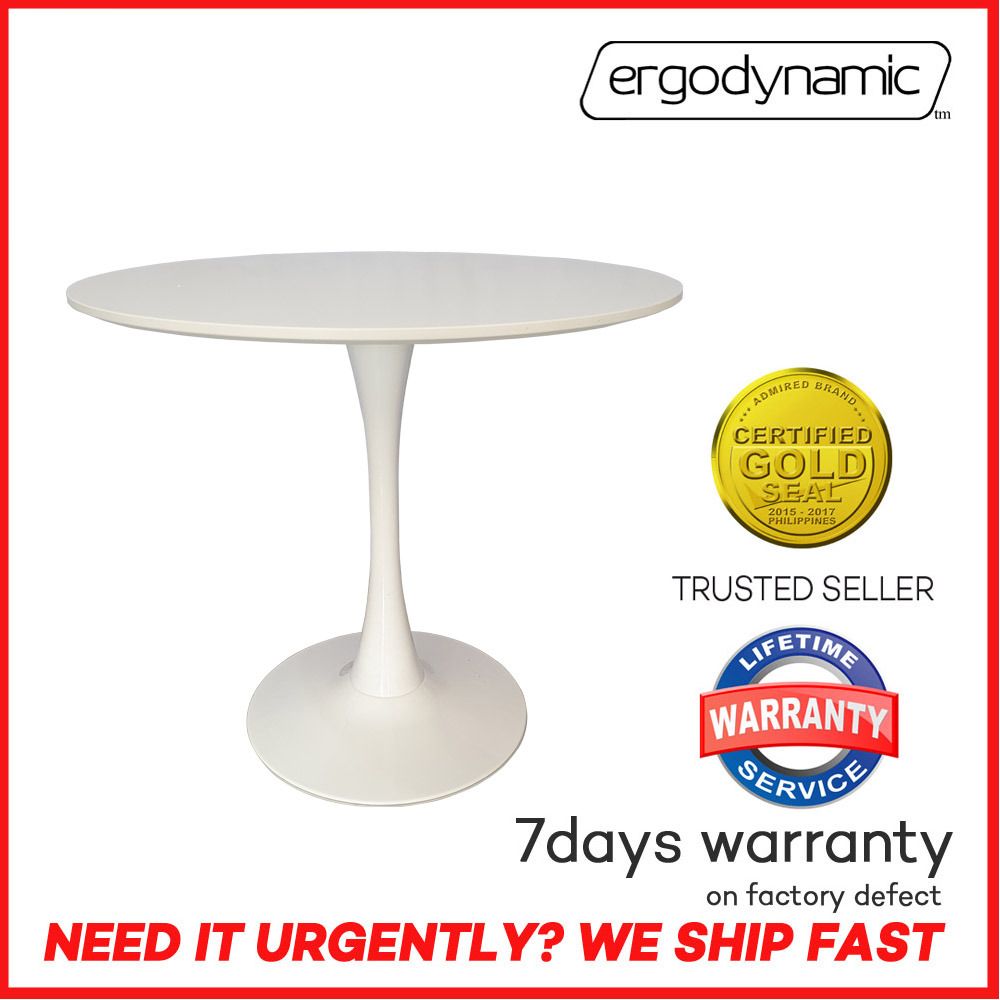 WT-80R Ergodynamic 80CM Diameter ROUND WOODEN TOP TABLE with METAL ...