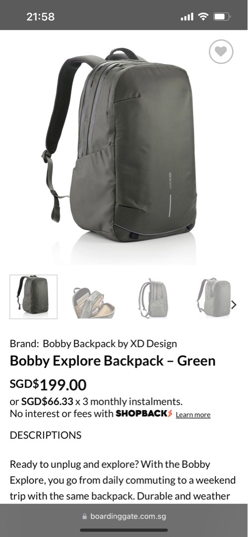 XD Design Bobby Explore - Green, Men's Fashion, Bags, Backpacks on ...