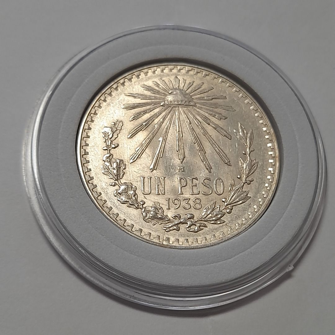 1938 UN PESO MEXICANOS .720 Silver Coin - (MEX-02), Hobbies & Toys ...