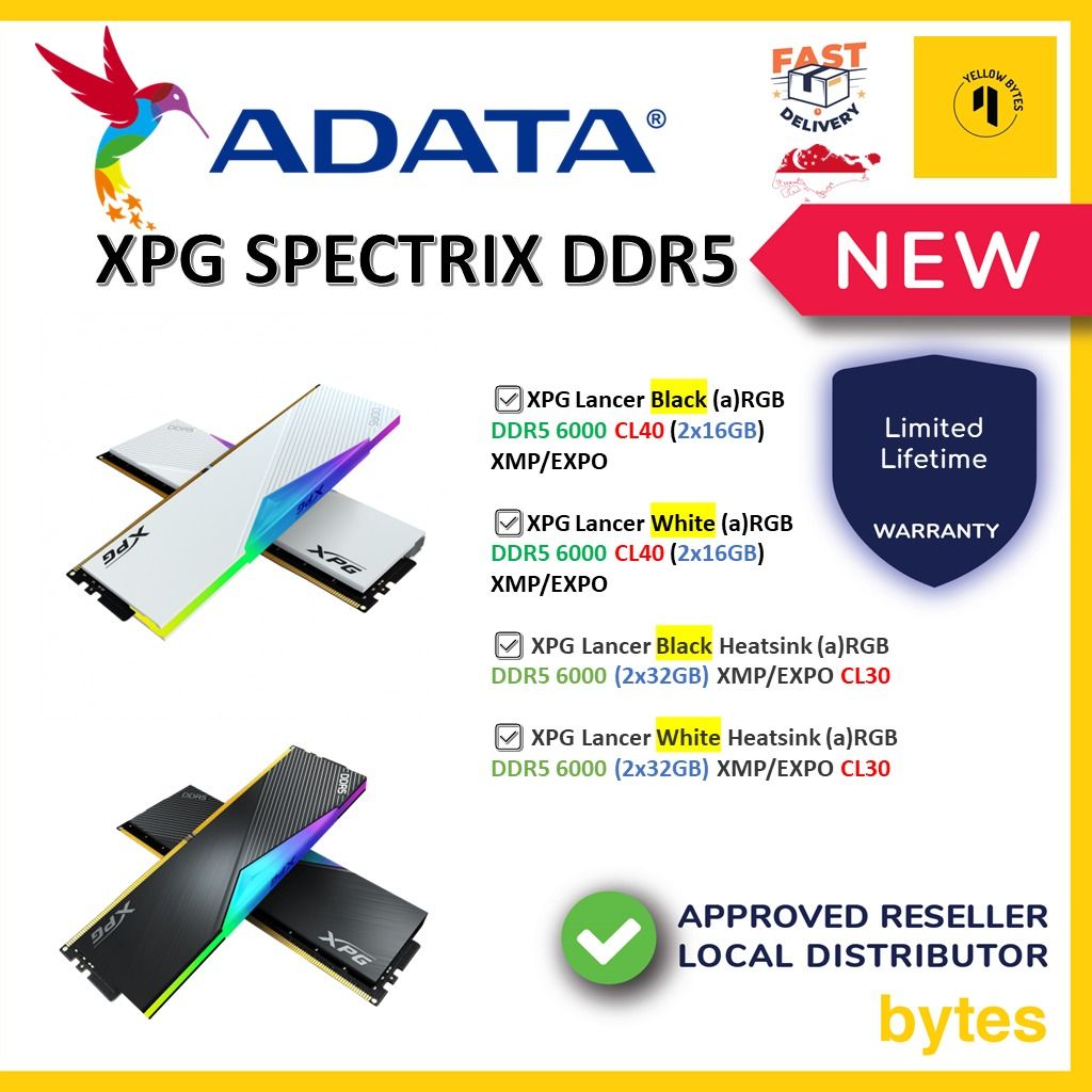 ADATA XPG Lancer ARGB DDR5 (2*32GB) 5200Mhz/6000MHz (2*16GB) 6000Mhz ...