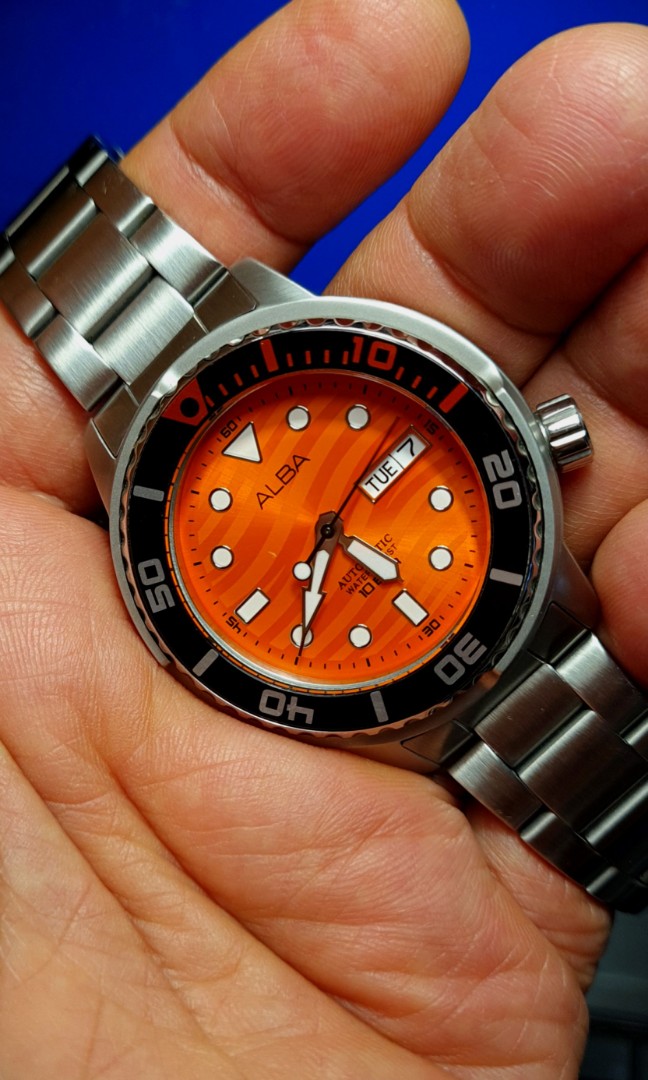 Alba TUNA Automatic Special Edition Series Rare Wavy Orange Full Box ...