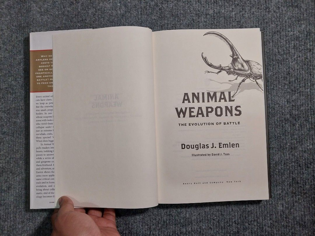 ANIMAL WEAPONS: The Evolution of Battle by Douglas J. Emlen (Hardback ...