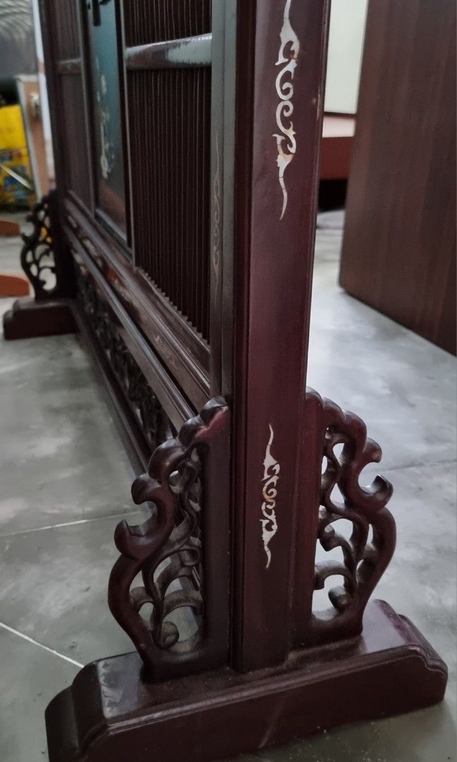 Antique Rosewood Partition with Mother of Pearl Engravings, Furniture ...