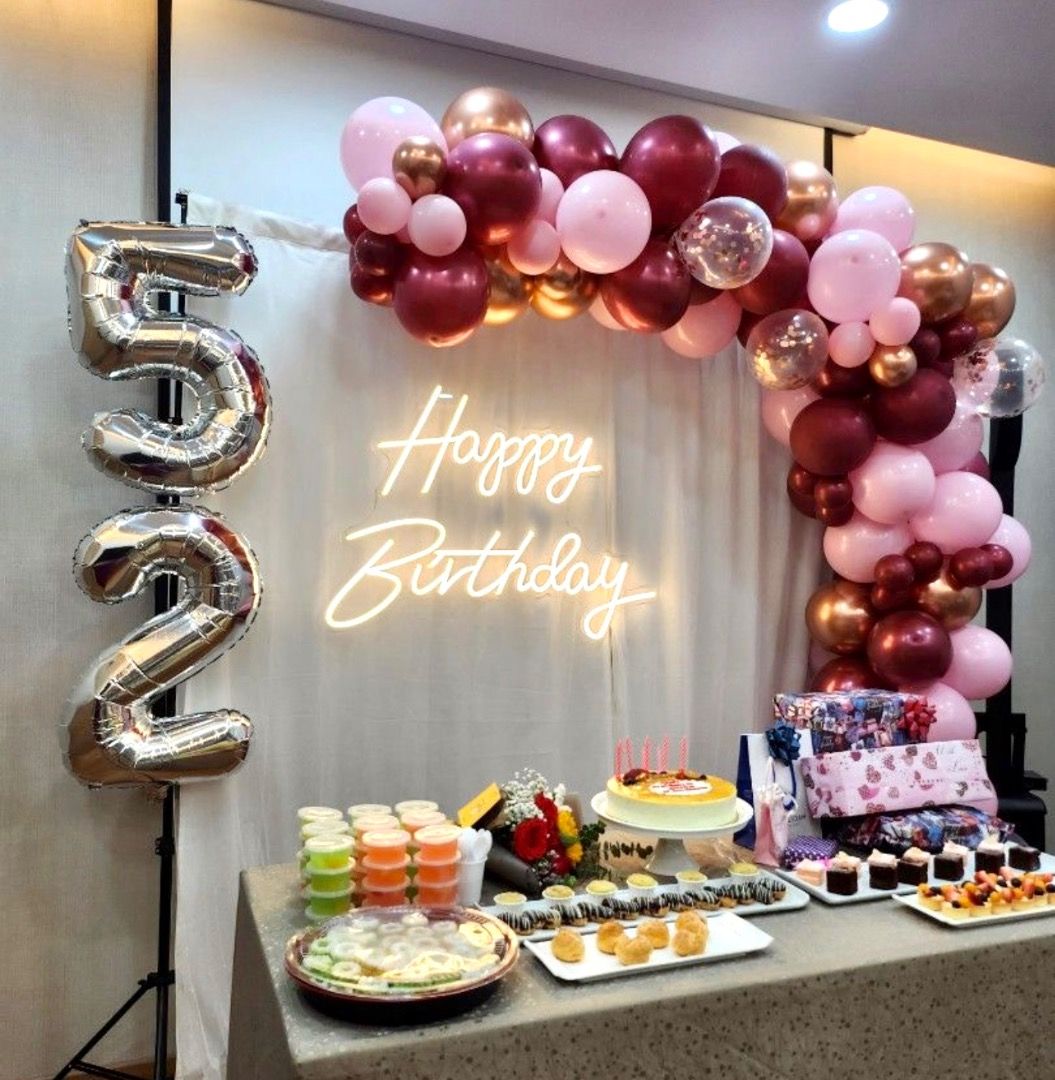 Basic Balloon Garland + Backdrop with Curtain(Rental and set up ...