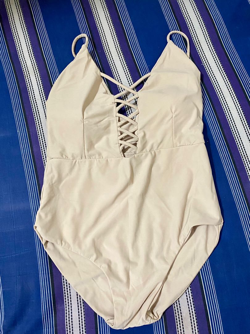 Beige one piece bikini, Women's Fashion, Swimwear, Bikinis & Swimsuits ...