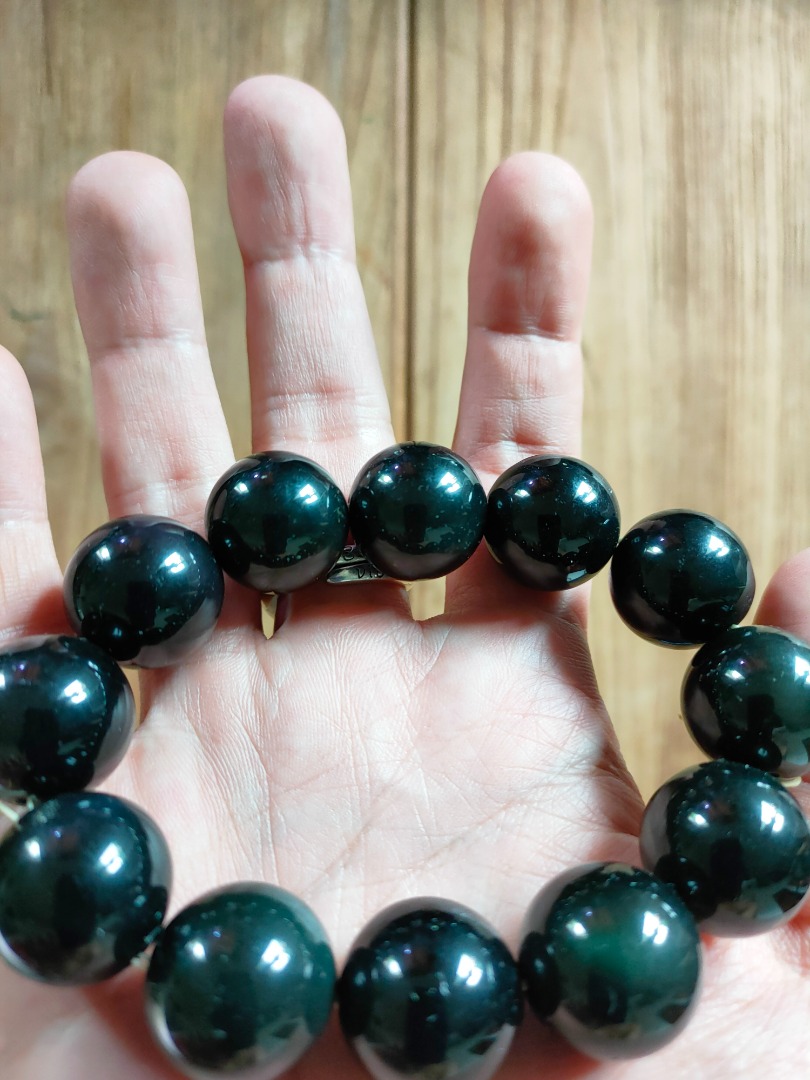 Big Black Obsidian Pi Xiu Bracelet, Men's Fashion, Watches ...