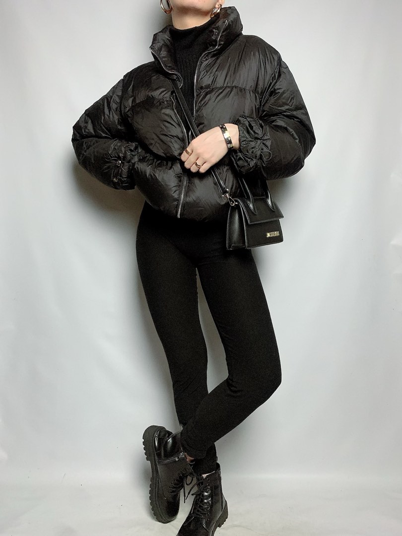 (SOLD) Black bubble jacket, Oversized puffer jacket, Travel jacket ...