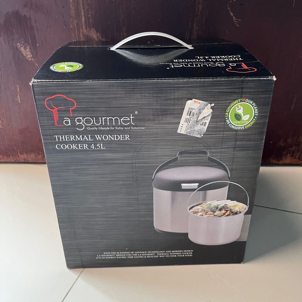 BNIB LA Gourmet Thermal Wonder Cooker 4.5L, Furniture & Home Living ...