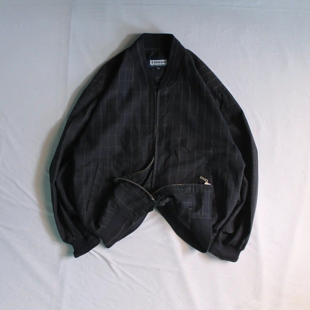 Bomber Tartan Jacket by Trady, Fesyen Pria, Pakaian , Atasan di Carousell