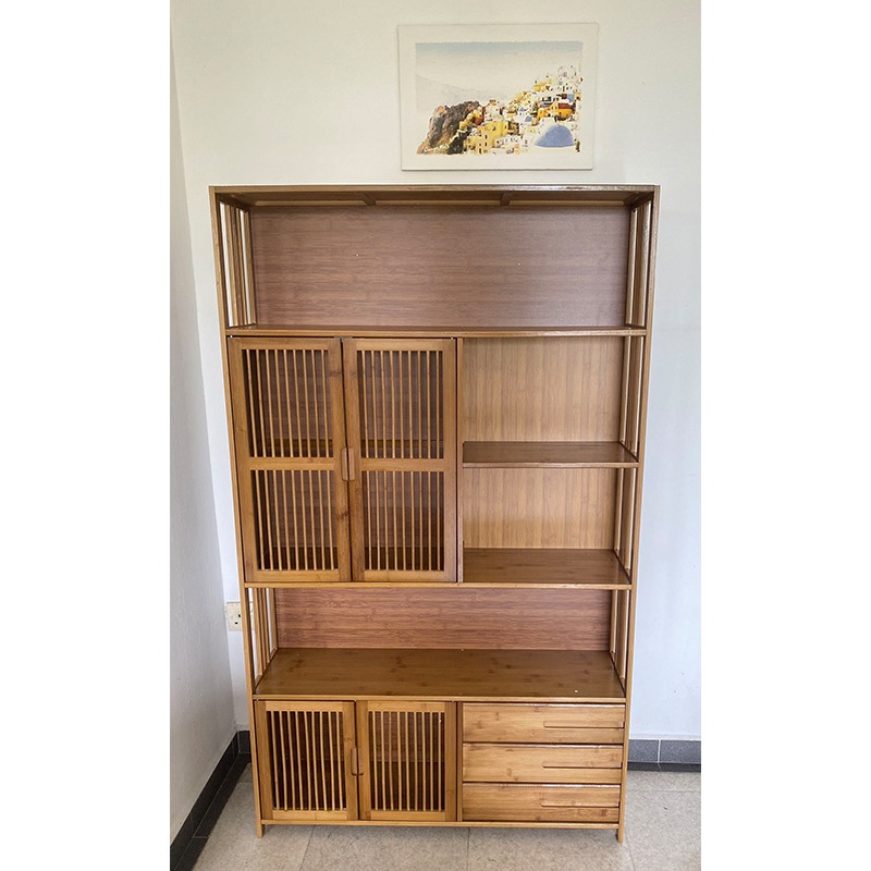 Book Rack Entally friendly Bamboo Book Cabinet Dark Brown Color Free ...