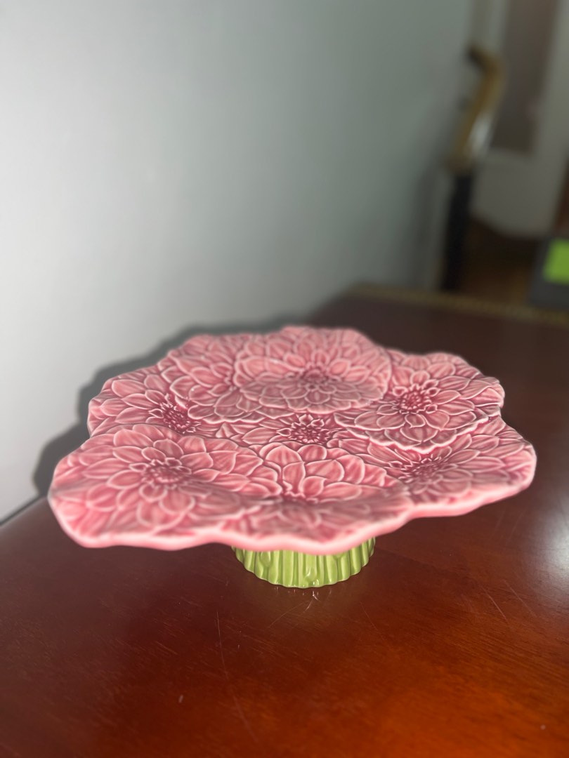 Bordallo Pinheiro Maria Flor Rose Small Cake Stand 28, Furniture & Home ...