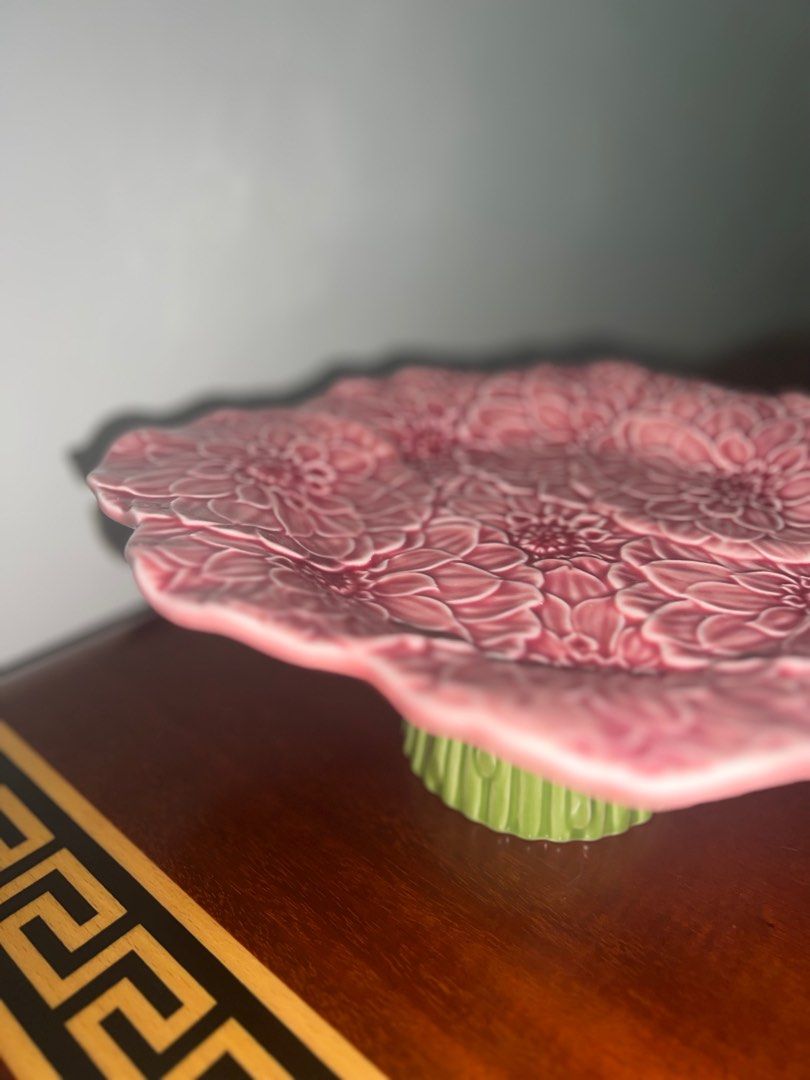 Bordallo Pinheiro Maria Flor Rose Small Cake Stand 28, Furniture & Home ...