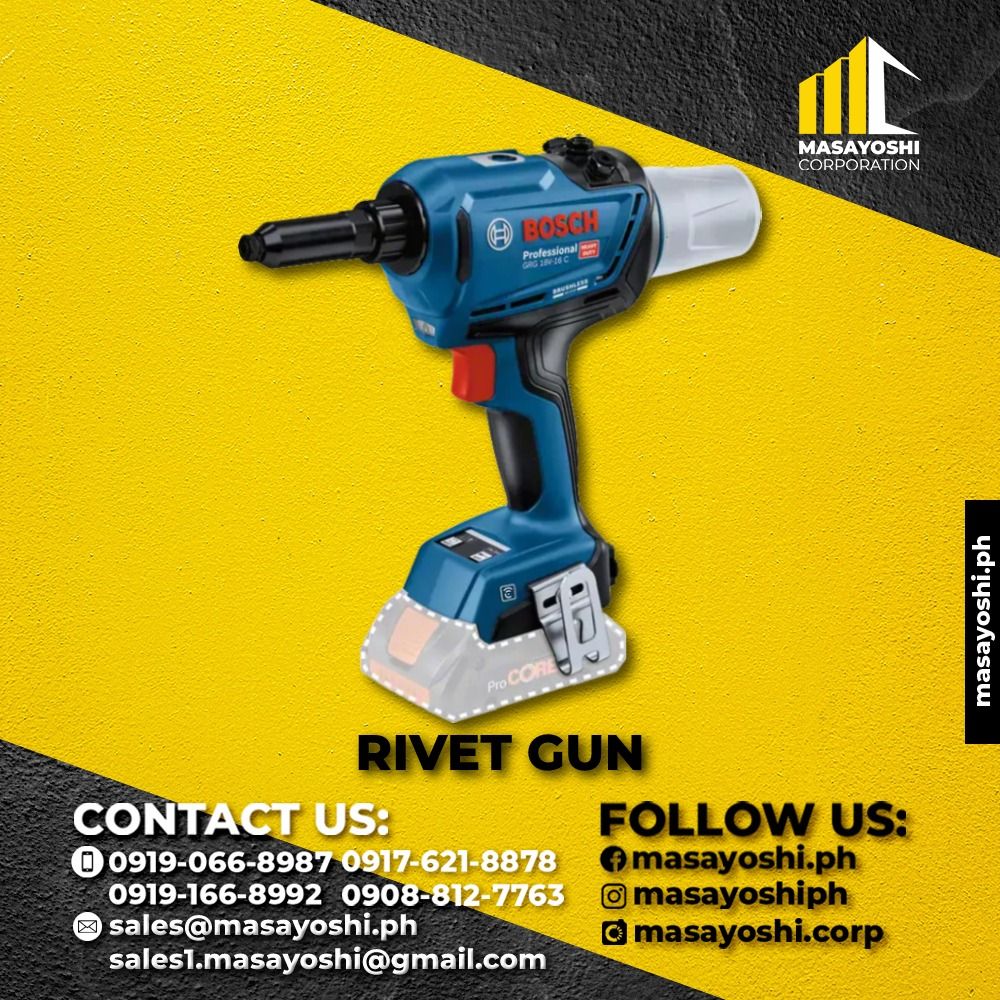 Bosch GRG 18V-16 C Cordless Brushless Rivet Gun, Commercial ...