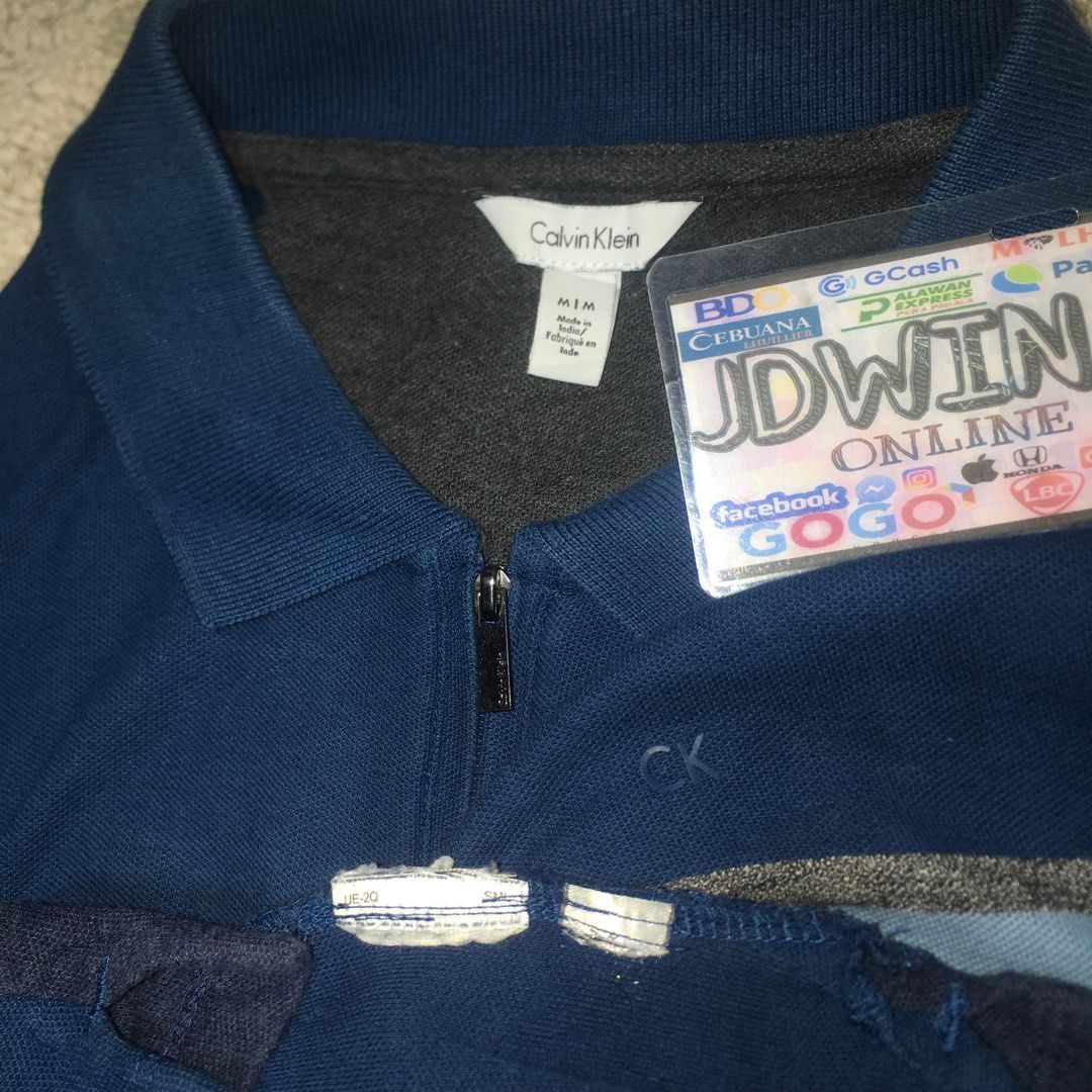 CALVIN KLEIN ZIPPER PLOCKET TRI COLORS COMBI. POLO SHIRTS FOR MEN ...