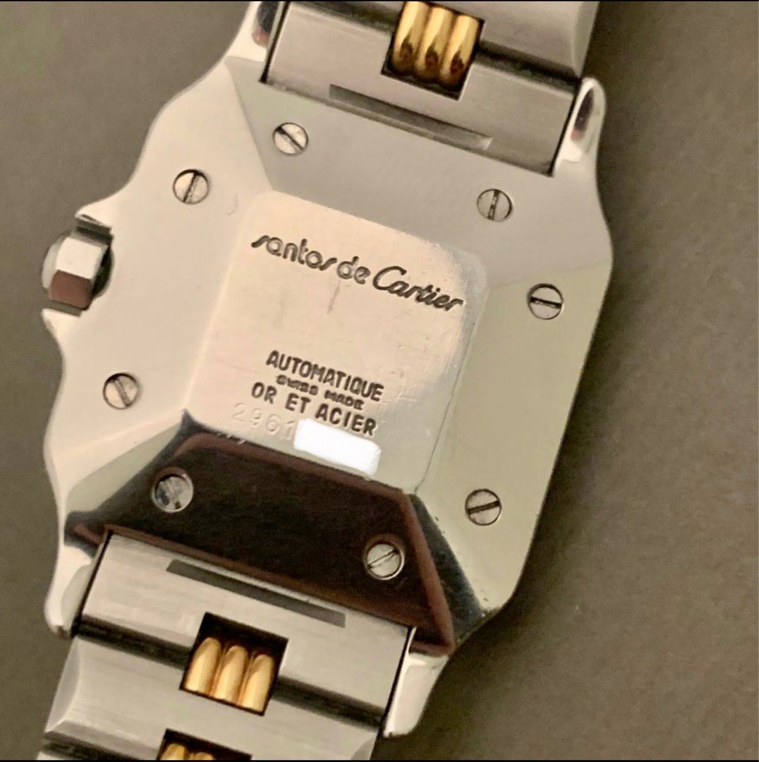 Cartier Santos Carree 2961 rare Grey dial Godron bracelet , Luxury ...