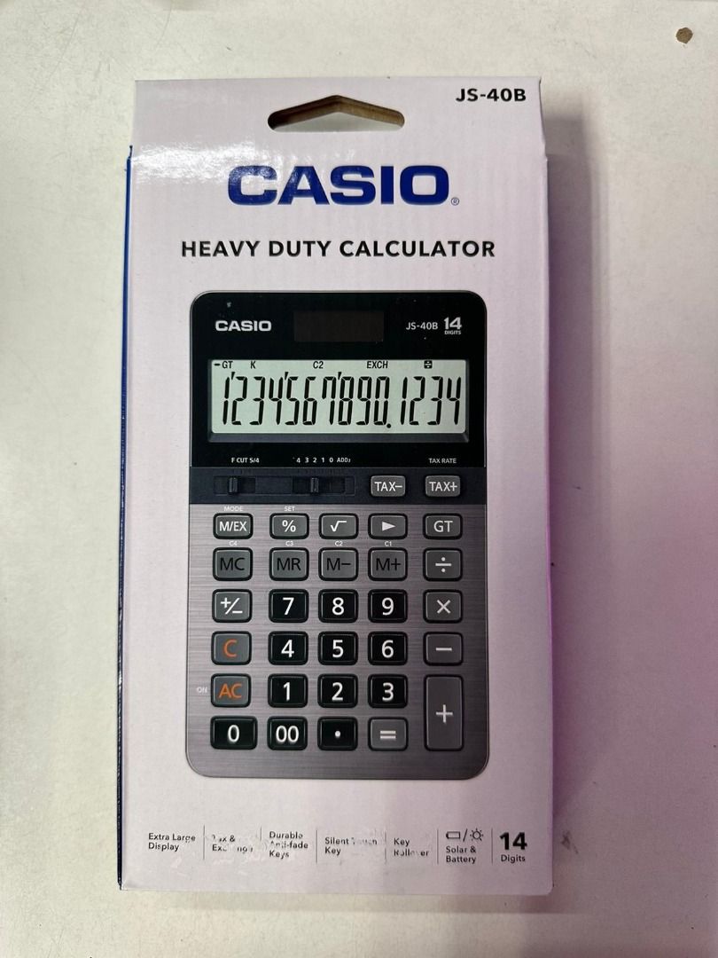 Casio 實用計算器 纖巧桌上型JS-40B, 預購 - Carousell